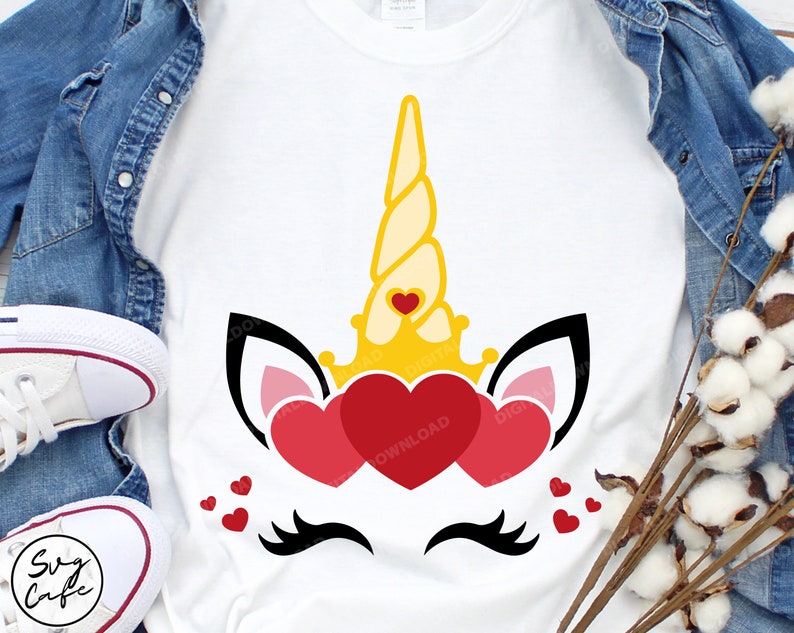 Heart Unicorn Love Svg Heart Svg Queen Unicorn Svg Crown - Etsy