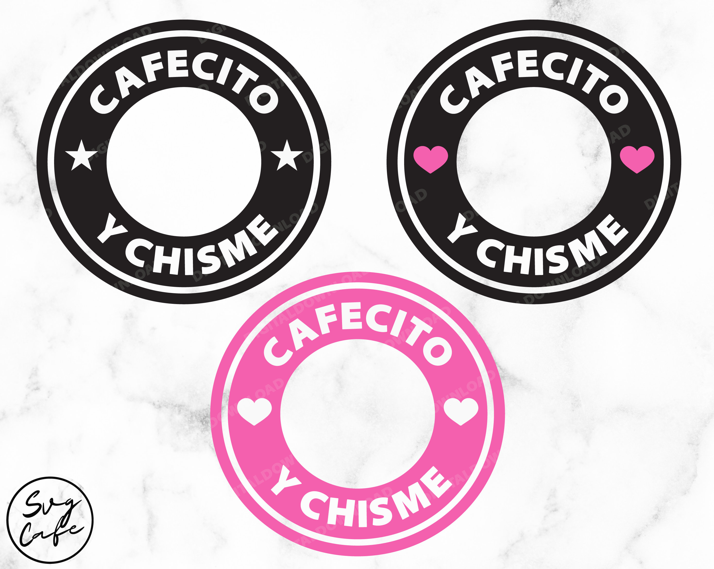 Cafecito Y Chisme Svg Png Eps Dxf For Venti Cold Cup 24 Oz Etsy