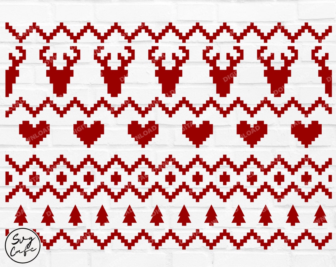 Ugly Sweater Svg Png Dxf Nordic Christmas Winter Pattern Svg Xmas