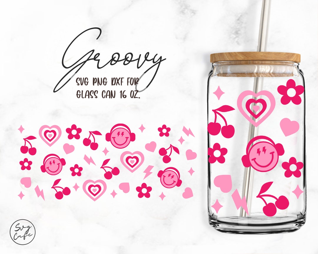 Groovy • 16oz Glass Can Cutfile, Svg Dxf Png Files Digital Download - Etsy
