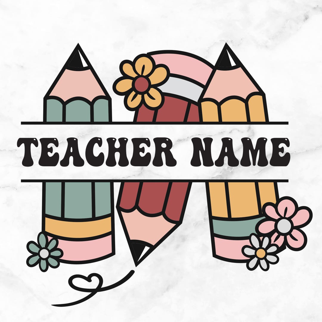 Pencil Name Frame Svg Teacher Appreciation T Teacher Svg Pencil