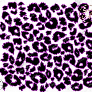 Fuzzy Leopard Print With Offset Svg Png Dxf, Cheetah Svg - Etsy