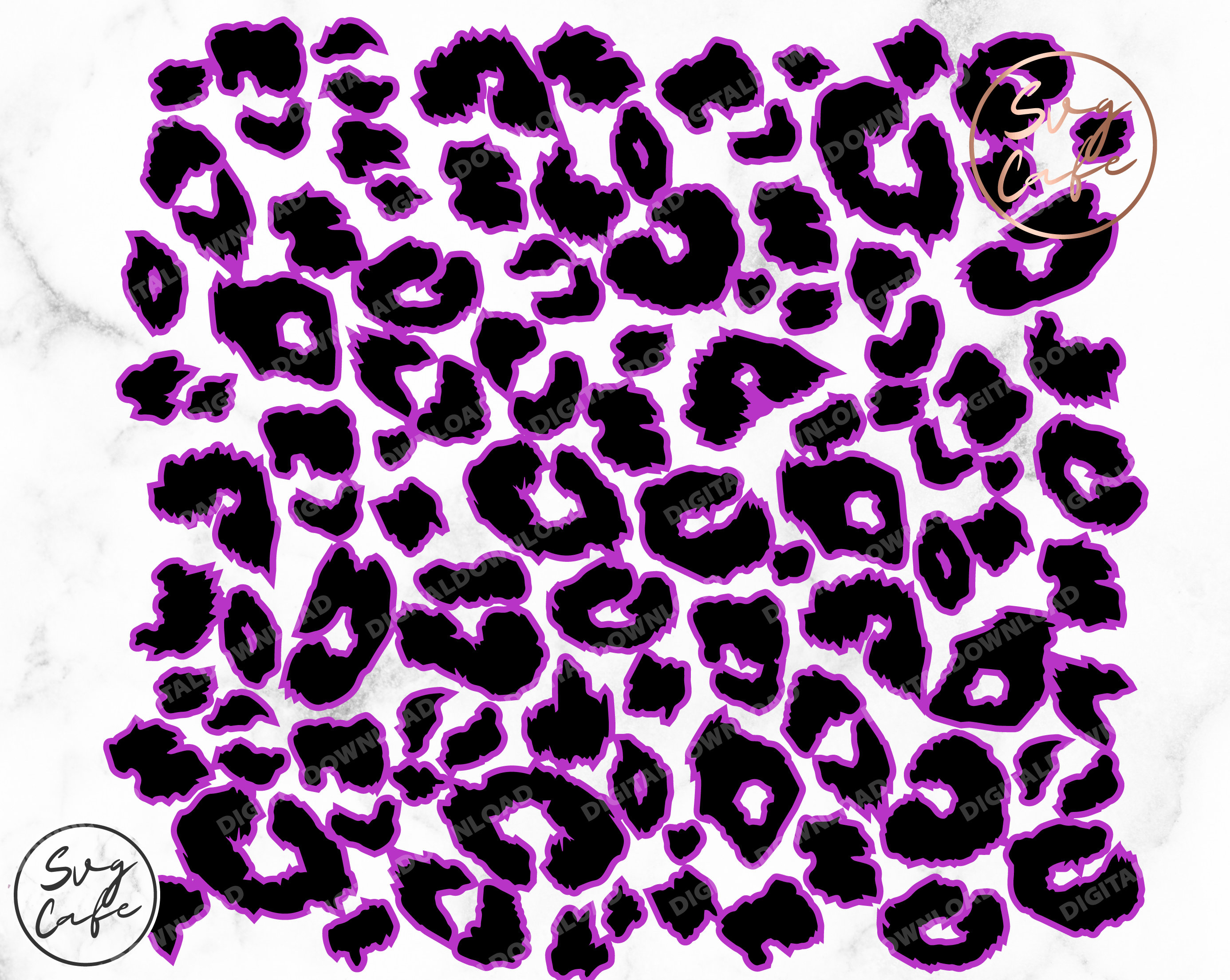 Fuzzy Leopard Print with Offset Svg Png Eps Dxf Cheetah Svg | Etsy