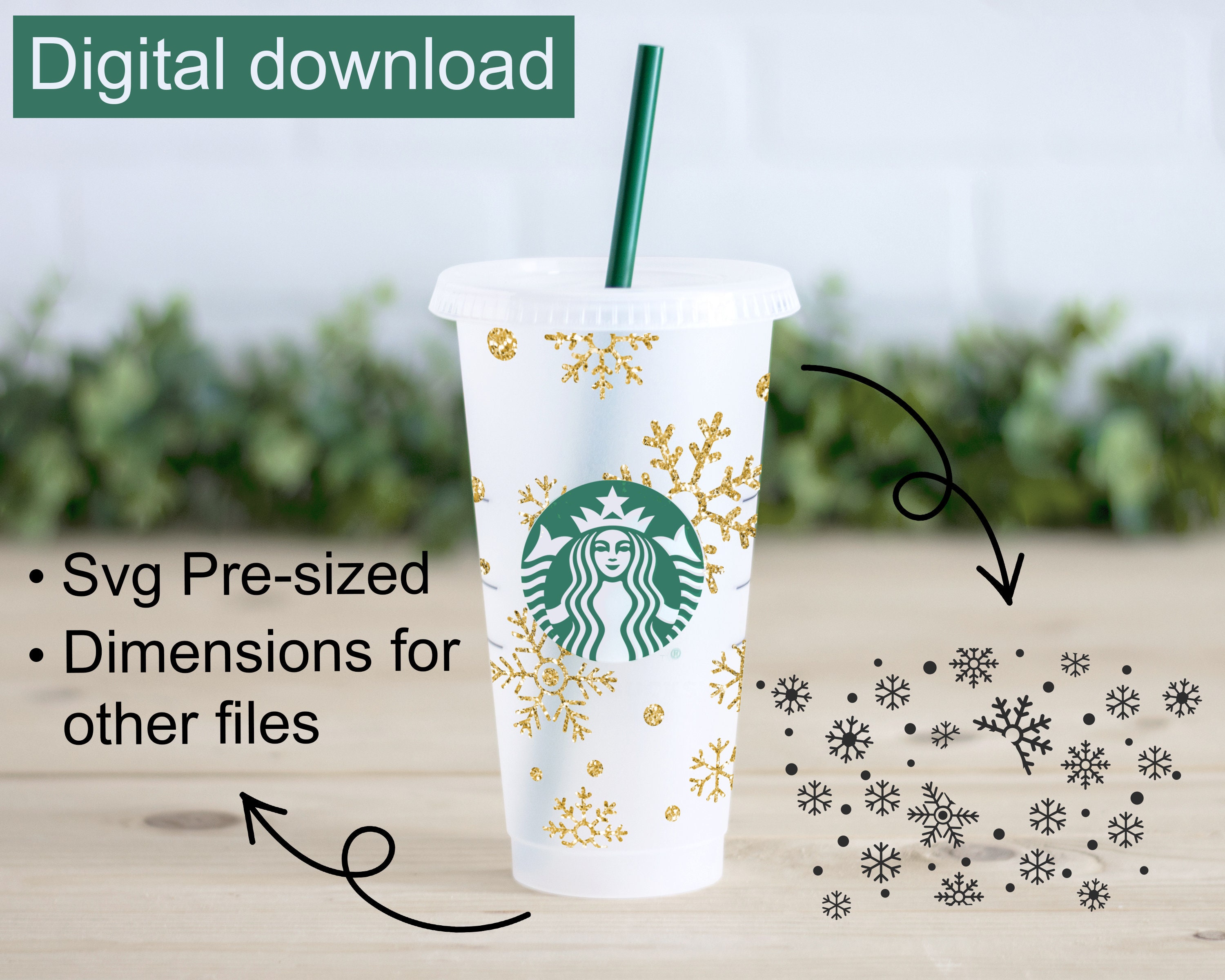 Digital Art & Collectibles Venti Cold Cup 24 Oz Lucky Design Leaf ...