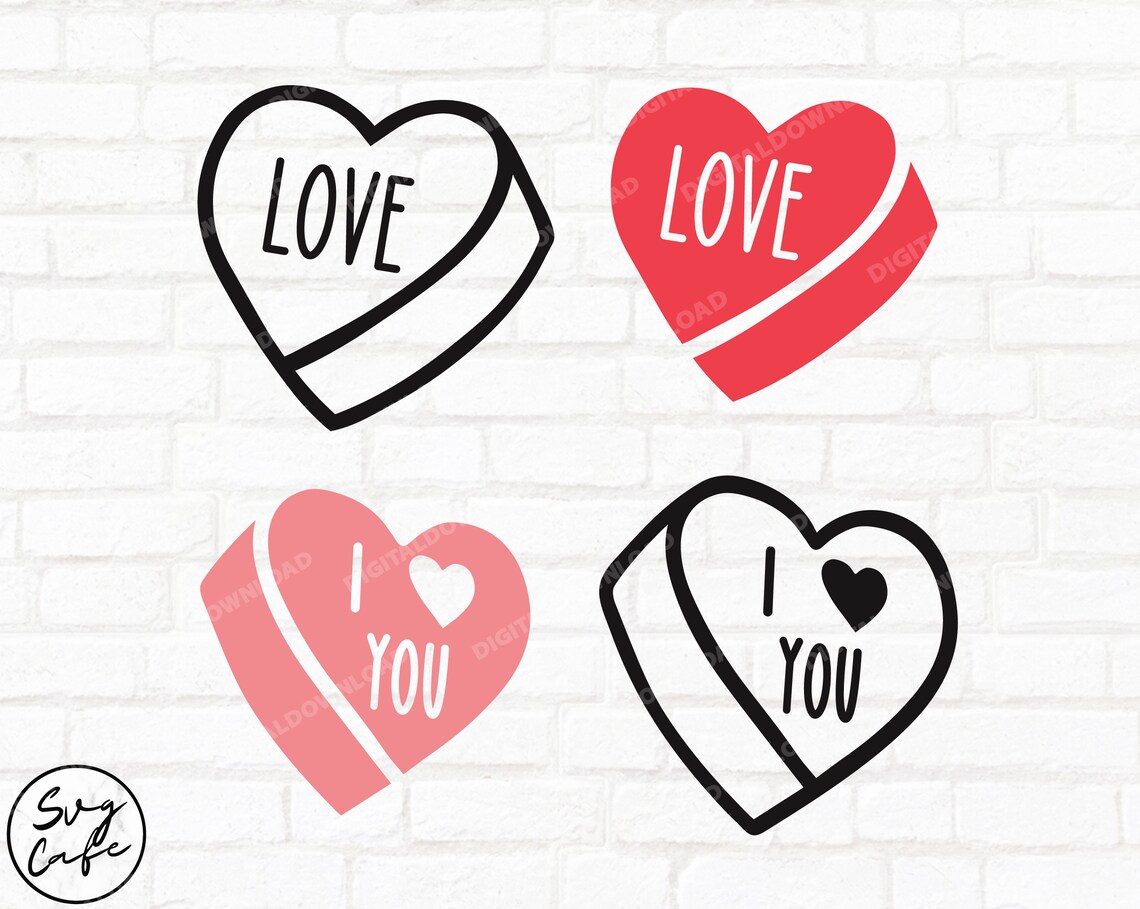 Conversation Candy Svg Valentine Hearts Love Words Svg Png - Etsy