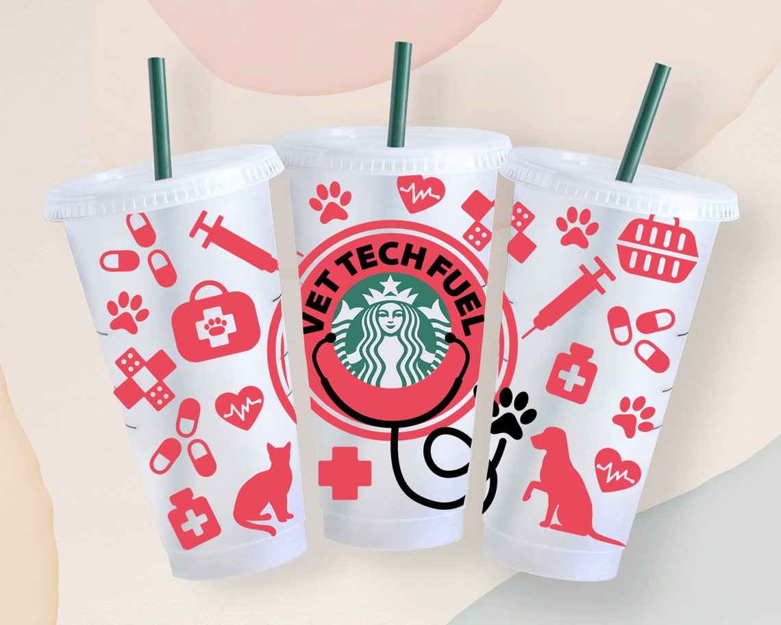 24oz Venti Cold Cup Vet Tech Designs for Starbucks Cup Svg Png Eps Dxf ...