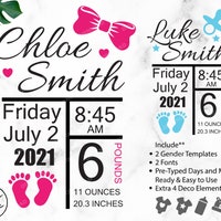 SVG Birth Stats Template UK Version Svg Birth Announcement Svg Baby ...