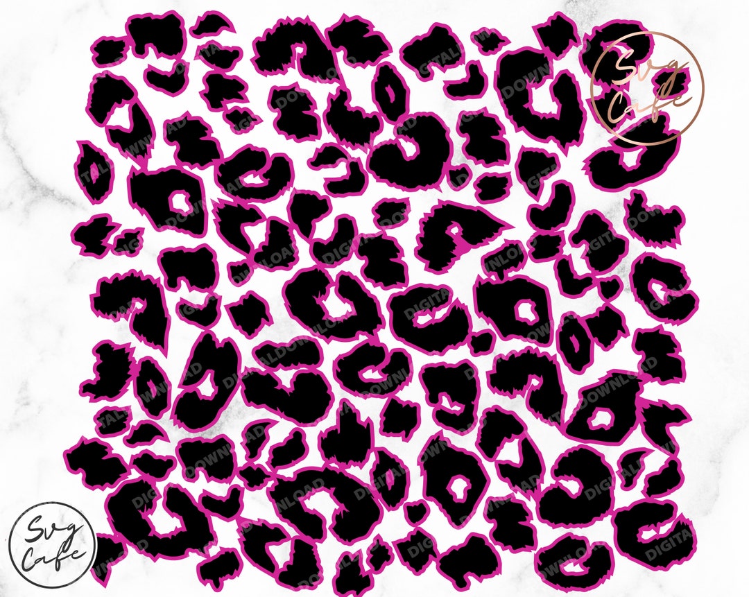 Fuzzy Leopard Print With Offset Svg Png Dxf, Cheetah Svg - Etsy