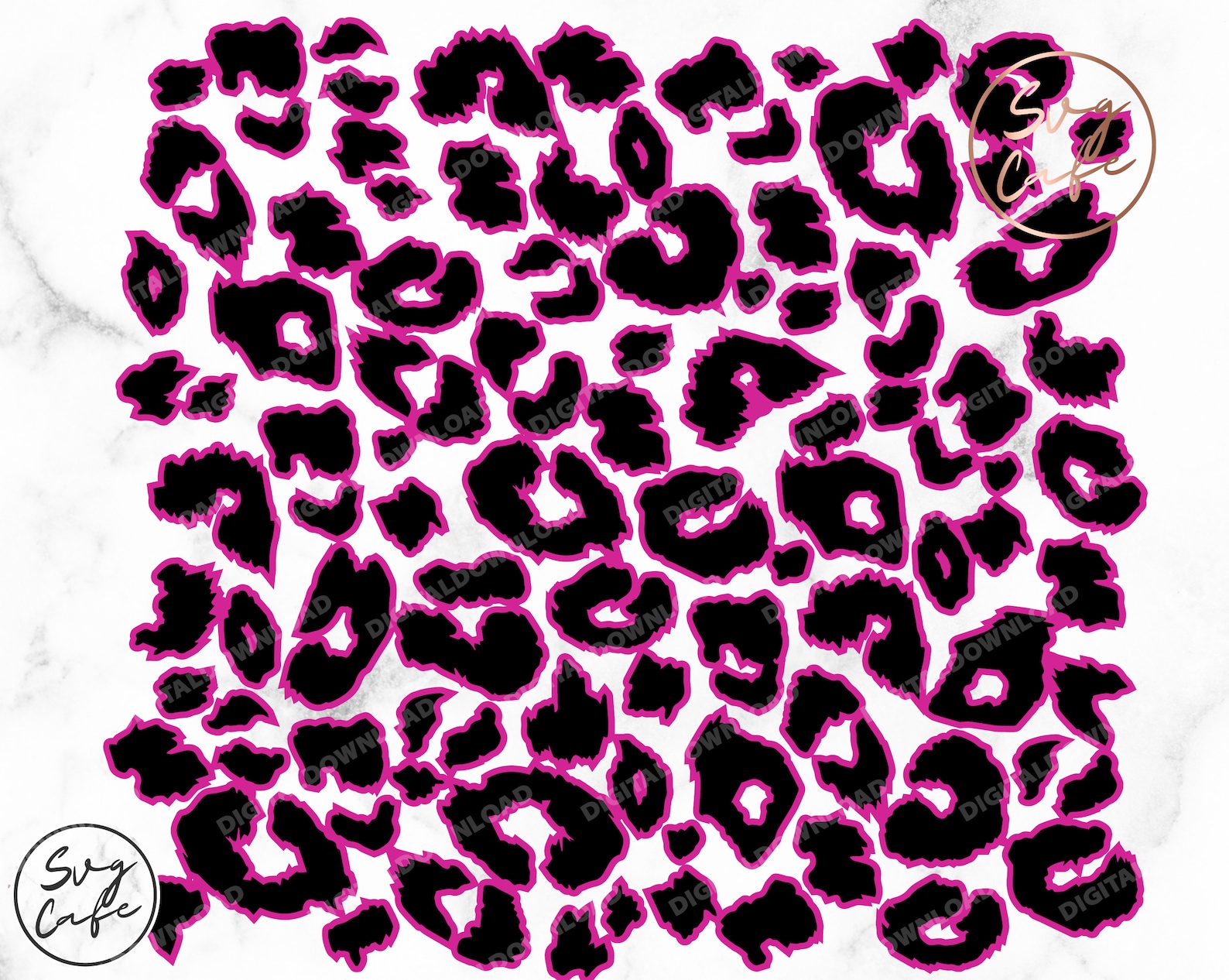 Fuzzy Leopard Print with Offset Svg Png Eps Dxf Cheetah Svg | Etsy