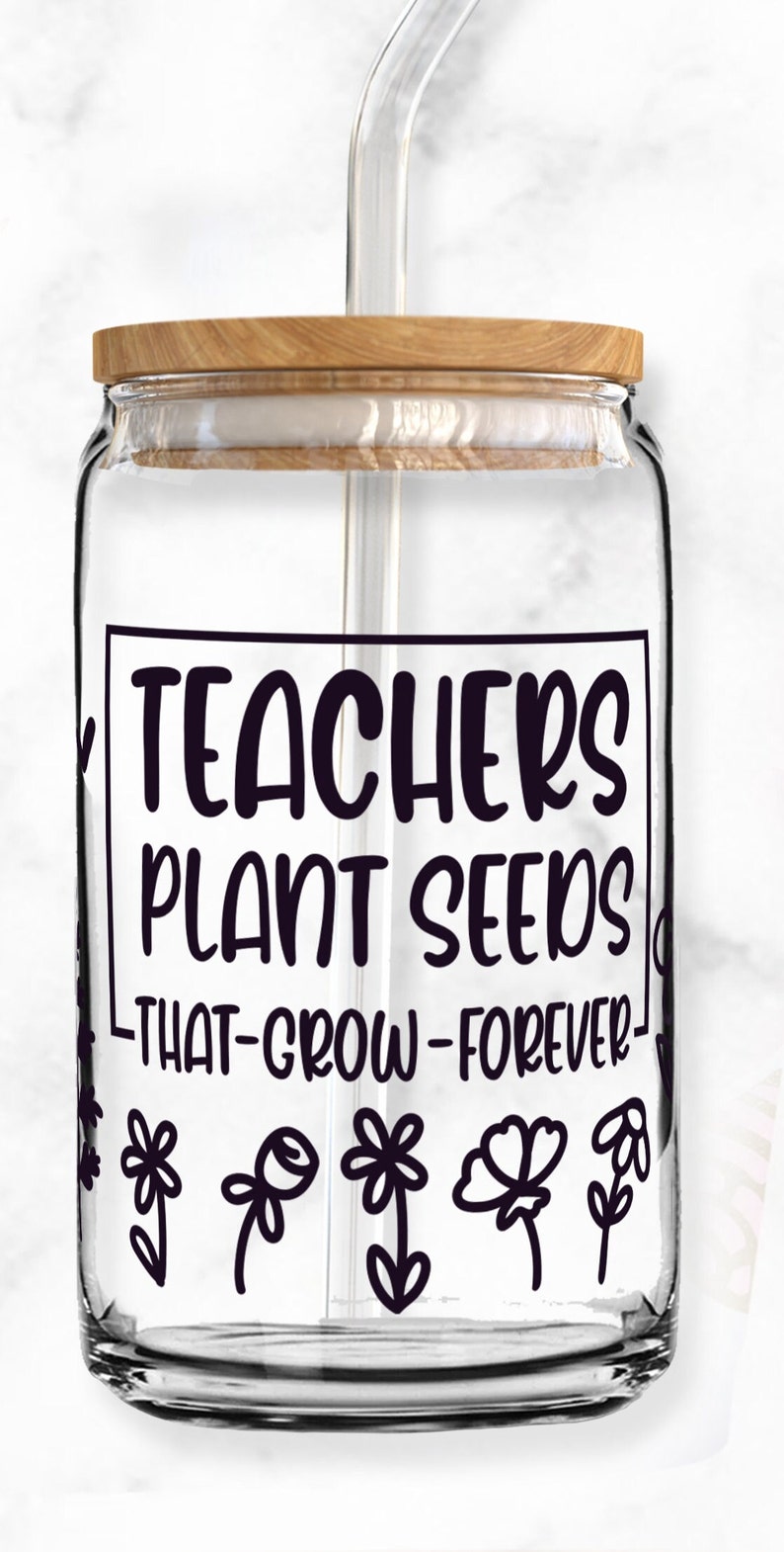 Teacher 16oz Glass Can Cutfile Svg Dxf Png Files Digital - Etsy