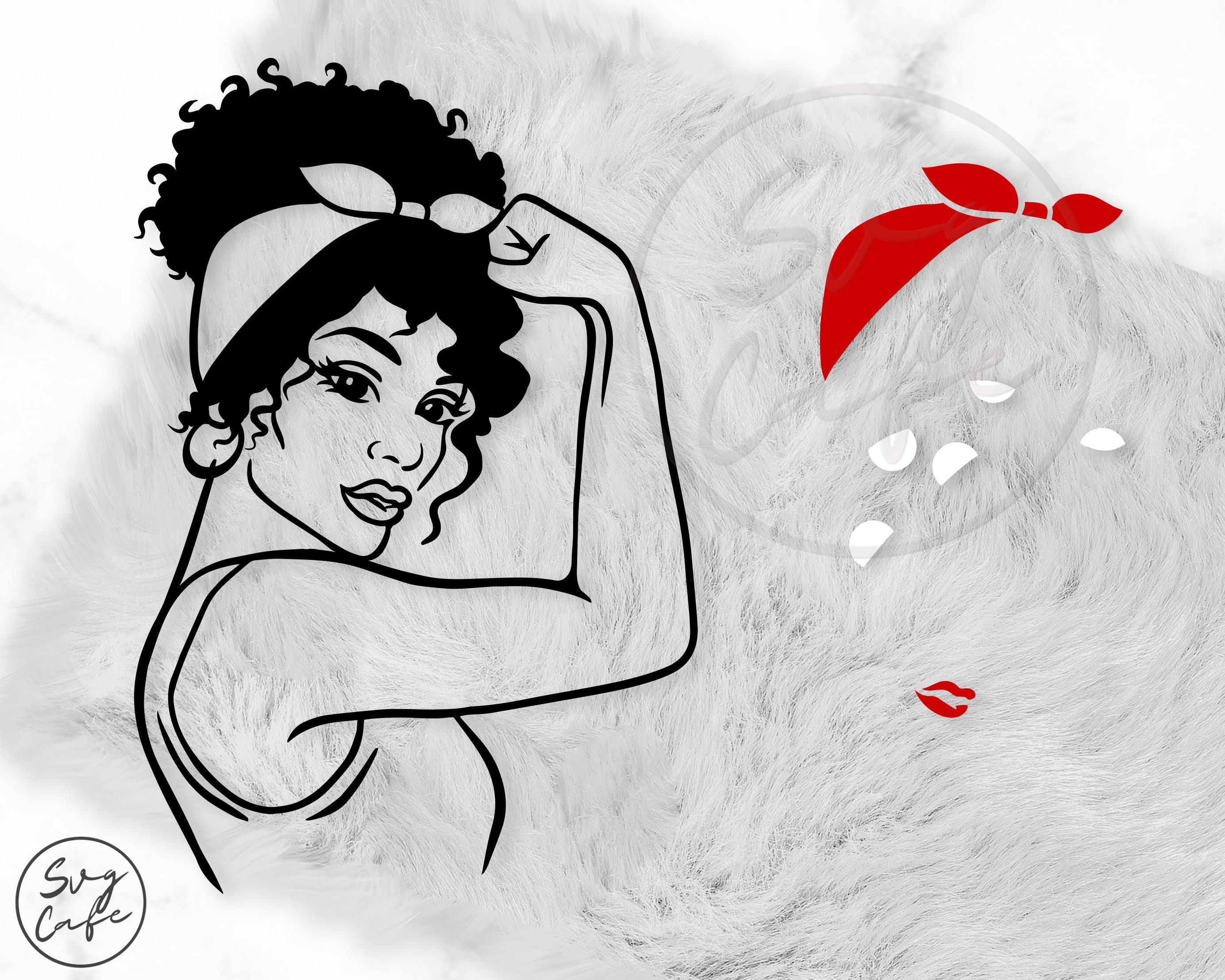 Rosie the Riveter SVG Design Woman Power Svg Afro Woman - Etsy