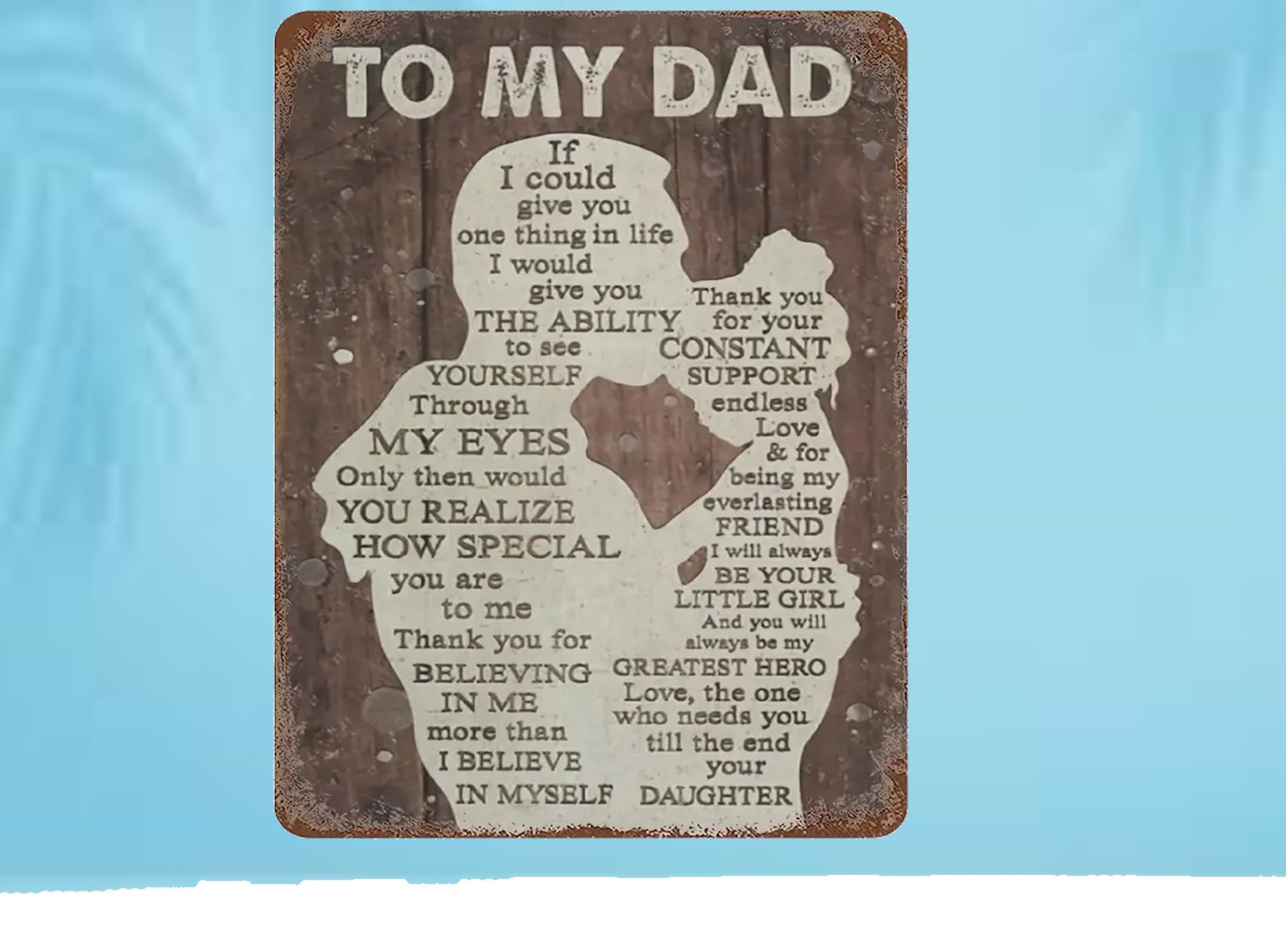 To My Dad Metal Sign - Etsy
