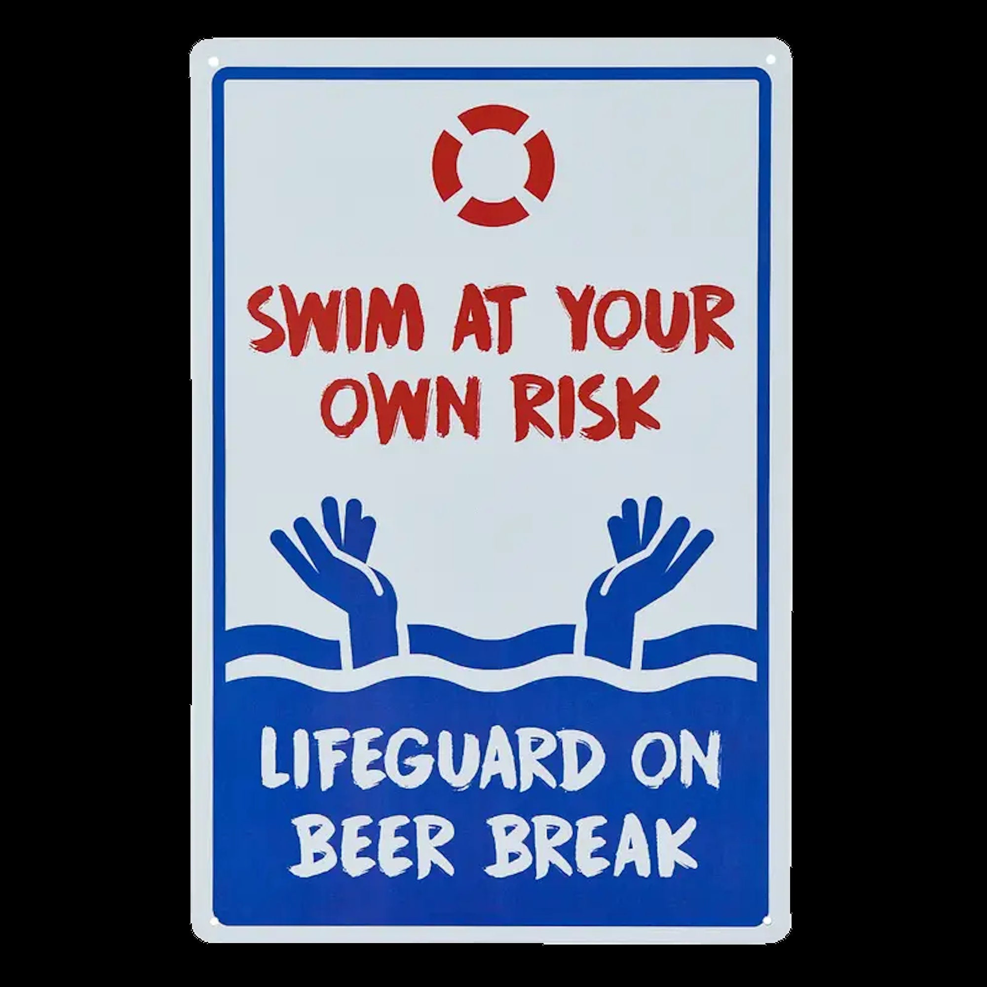 Swim at Your Own Risk Metal Sign - Etsy