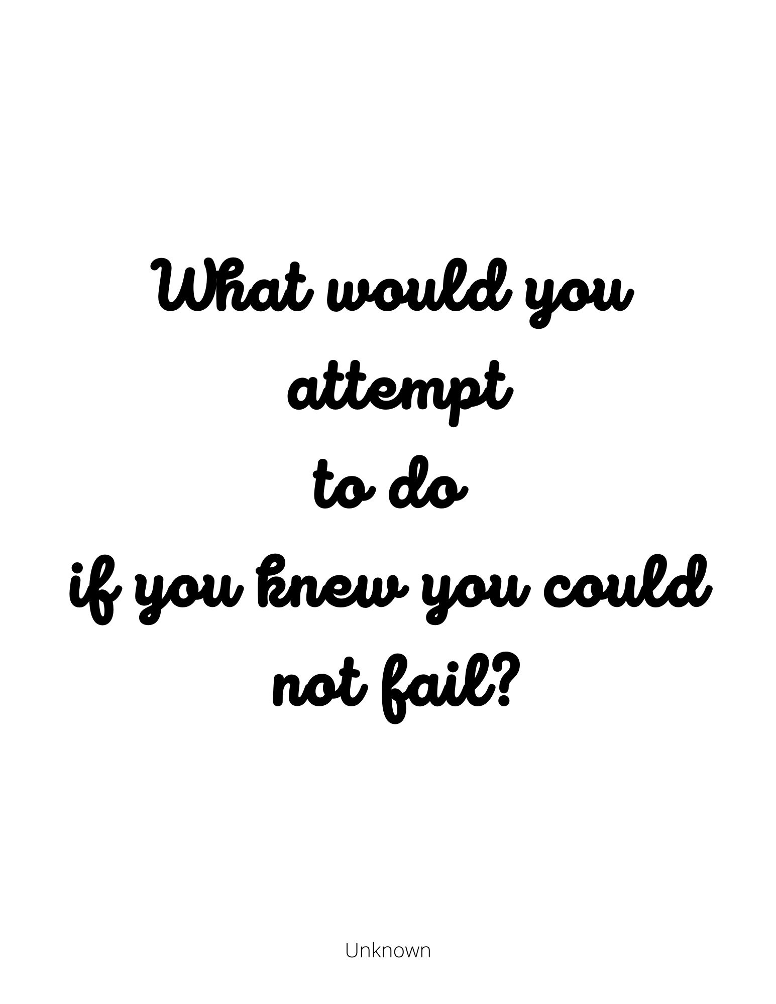 What Would You Attempt to Do If You Knew You Could Not Fail Wall Sign ...