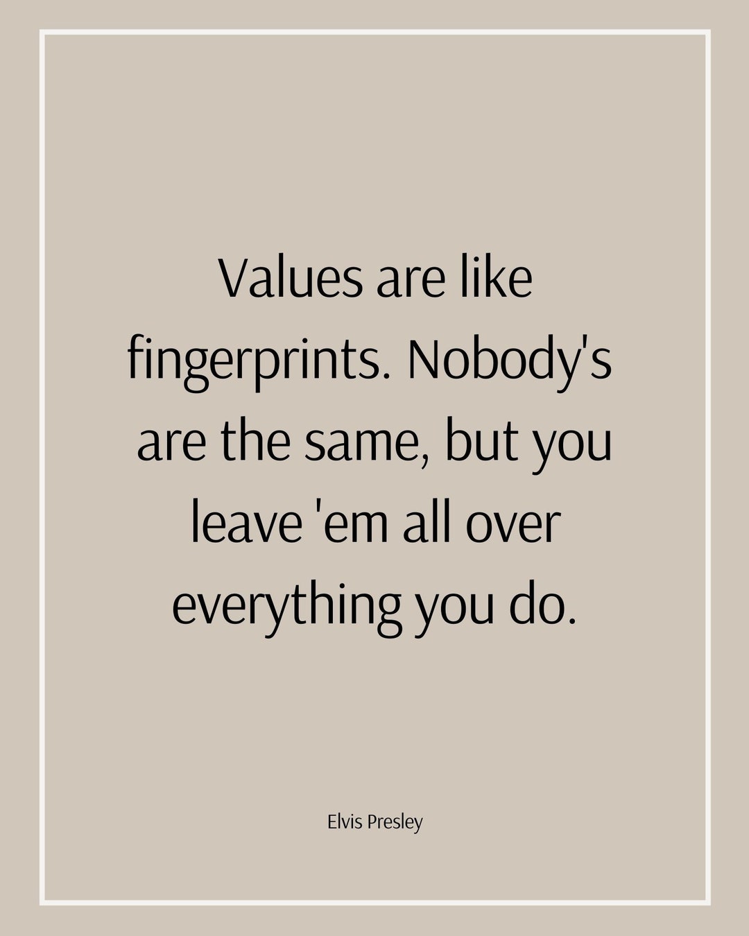 Values Are Like Fingerprints Wall Sign Elvis Presley Spiritual ...