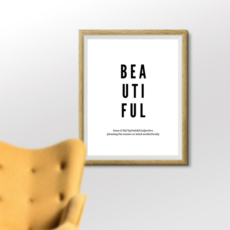Beautiful Definition Quote Art Printable, Typography Wall Art, INSTANT ...