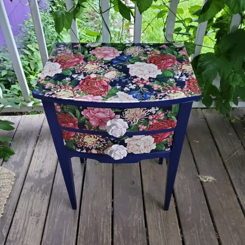 Floral Nightstand - Etsy