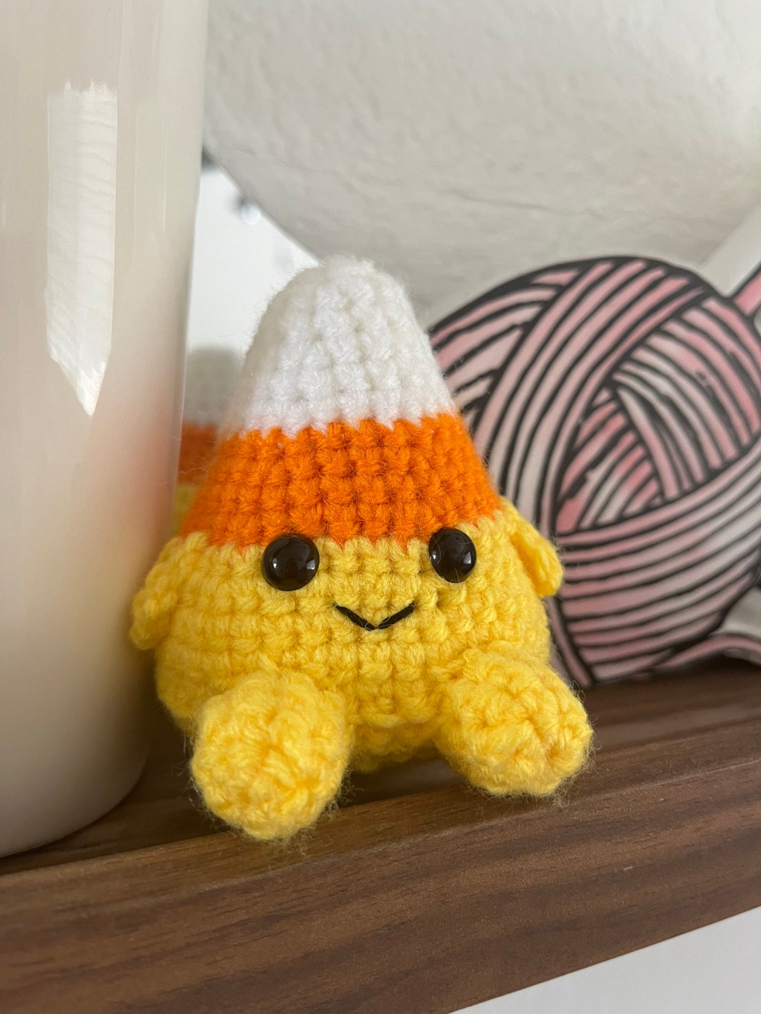Crochet Candy Corn Man Plushie Halloween Decor - Etsy
