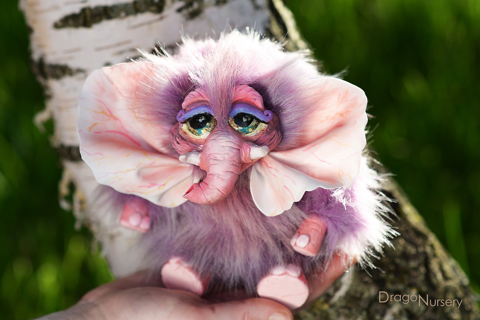 Elephant Fantastic creature realistic toy fluffy pink | Etsy