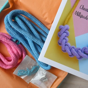 Macrame Necklace Kit - Craft Kit - Macrame Kit- Lazy Millipede Necklace ...