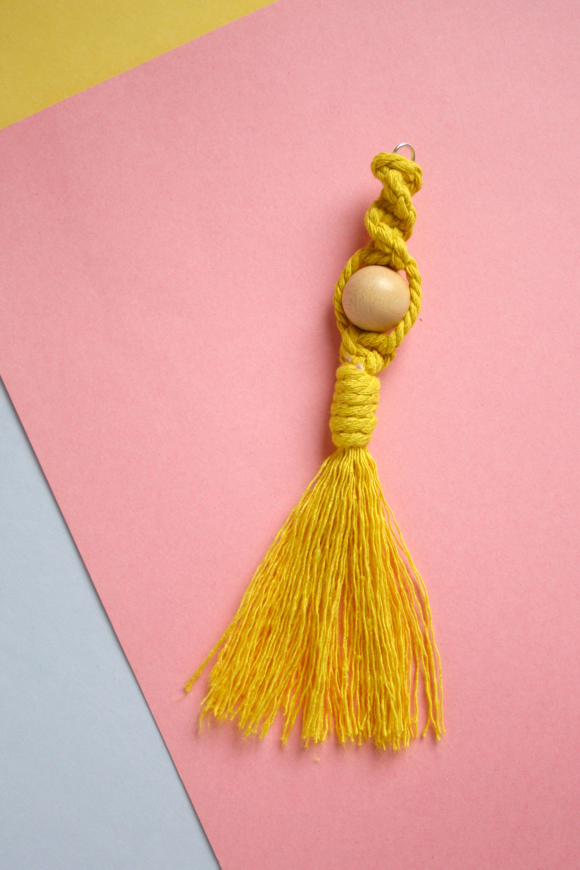 Macrame Bag Charm Kit - Macrame Keyring Kit - Mini Macrame Hanging DIY ...