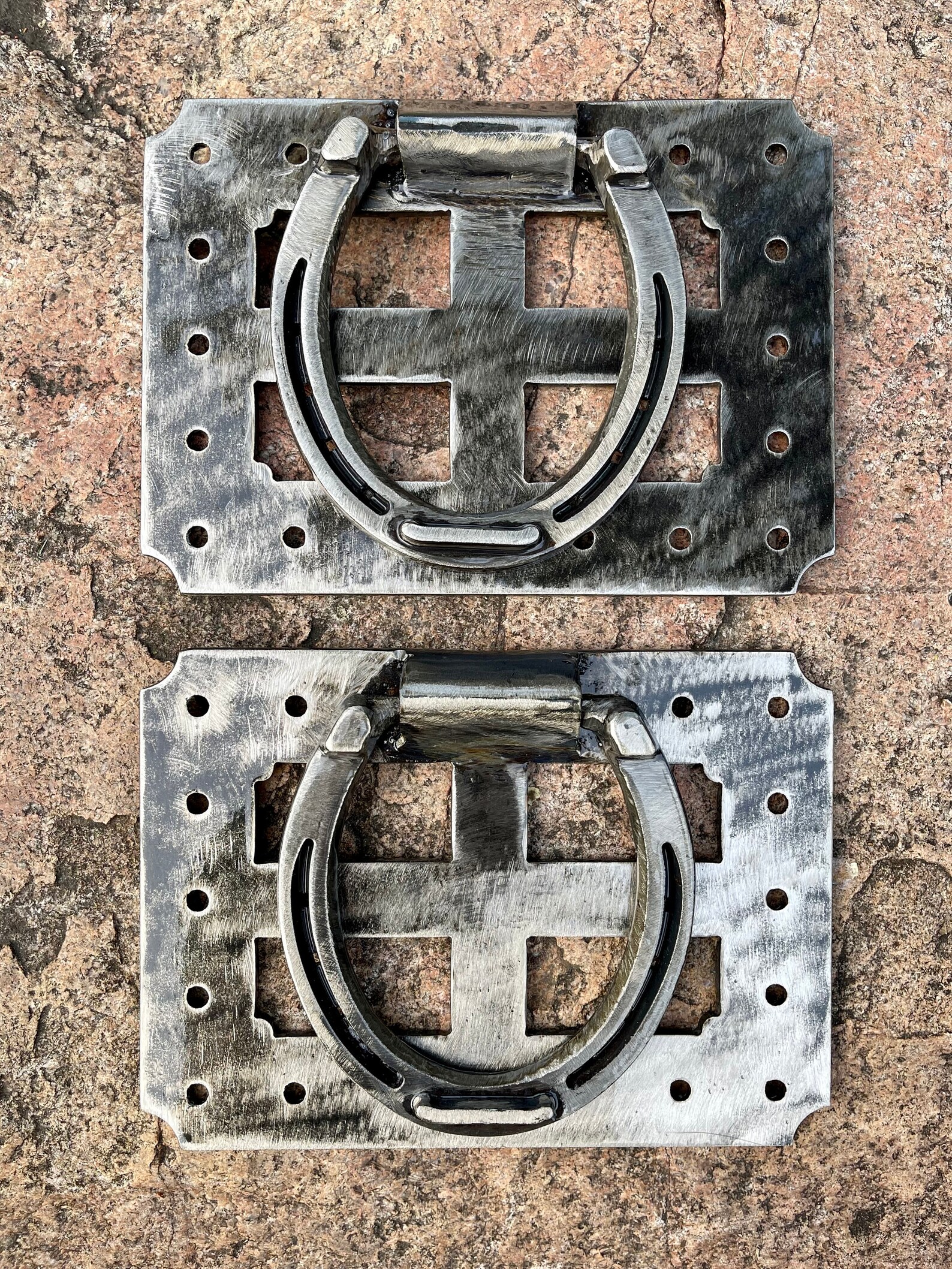 Horseshoe Handle pair Hope Chest Handle Door Knock Barn Handle Hand ...