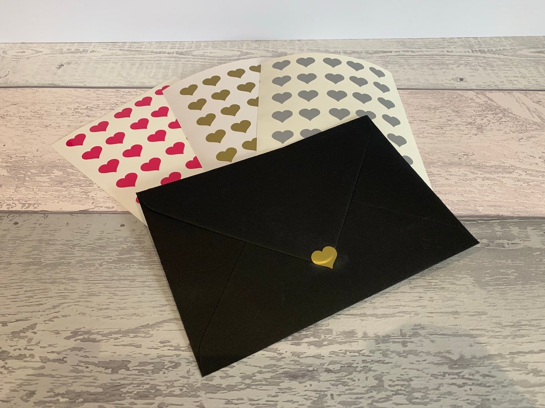 Heart Vinyl Stickers / Heart Decals / Sheet of Hearts / Envelope Seals ...