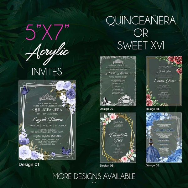Acrylic Invitation Quinceanera - Etsy