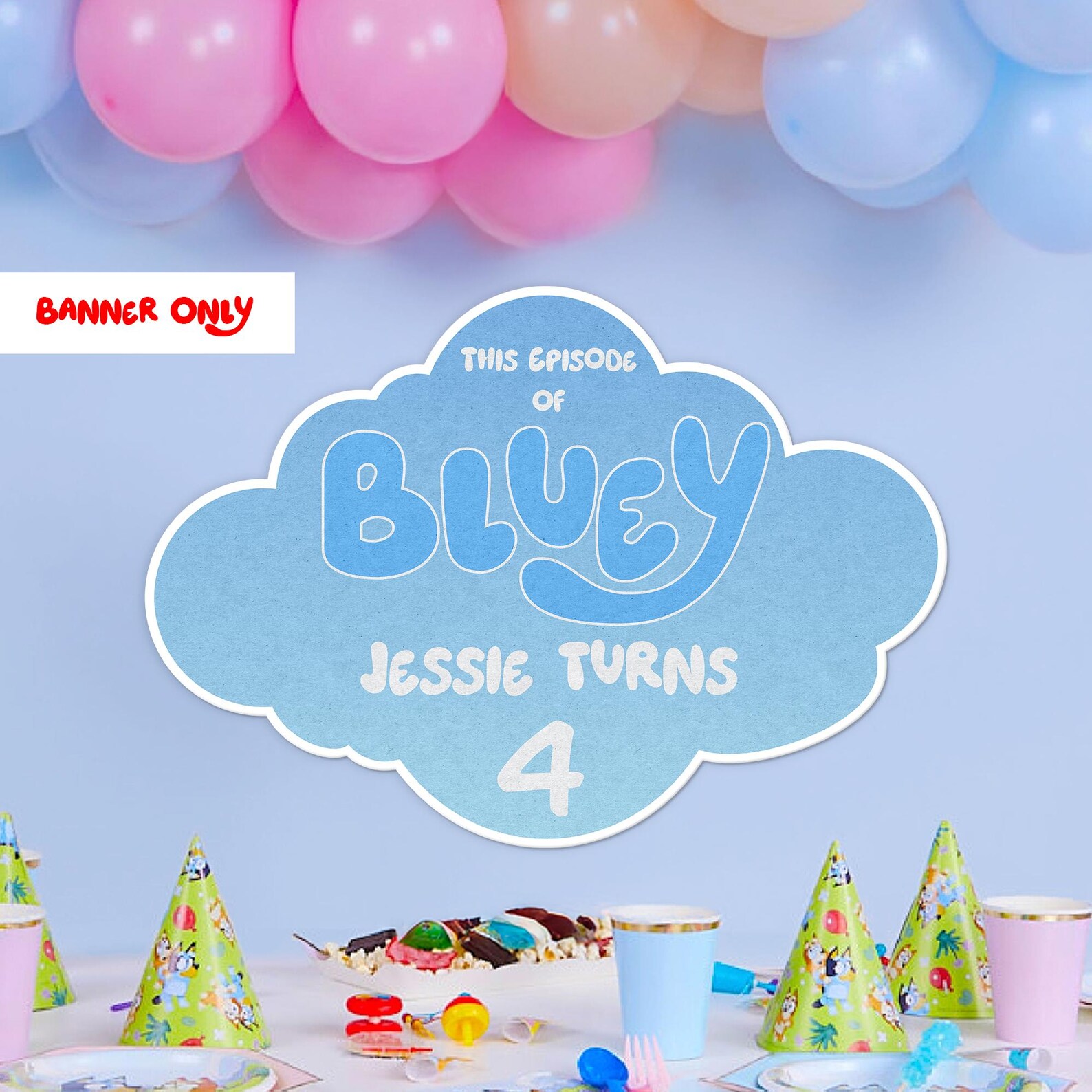 Bluey Birthday Banner: Custom Foam Board Party Decoration - Etsy