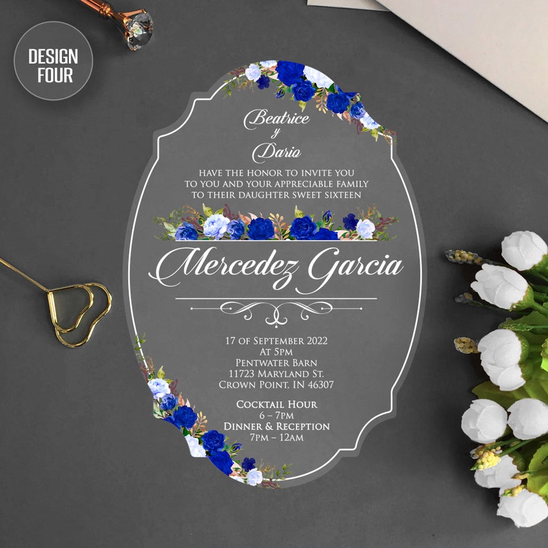 Quinceañera or Sweet Sixteen Acrylic Mirror Invites - Etsy