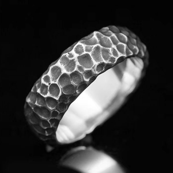 Rustic Silver Ring - Etsy