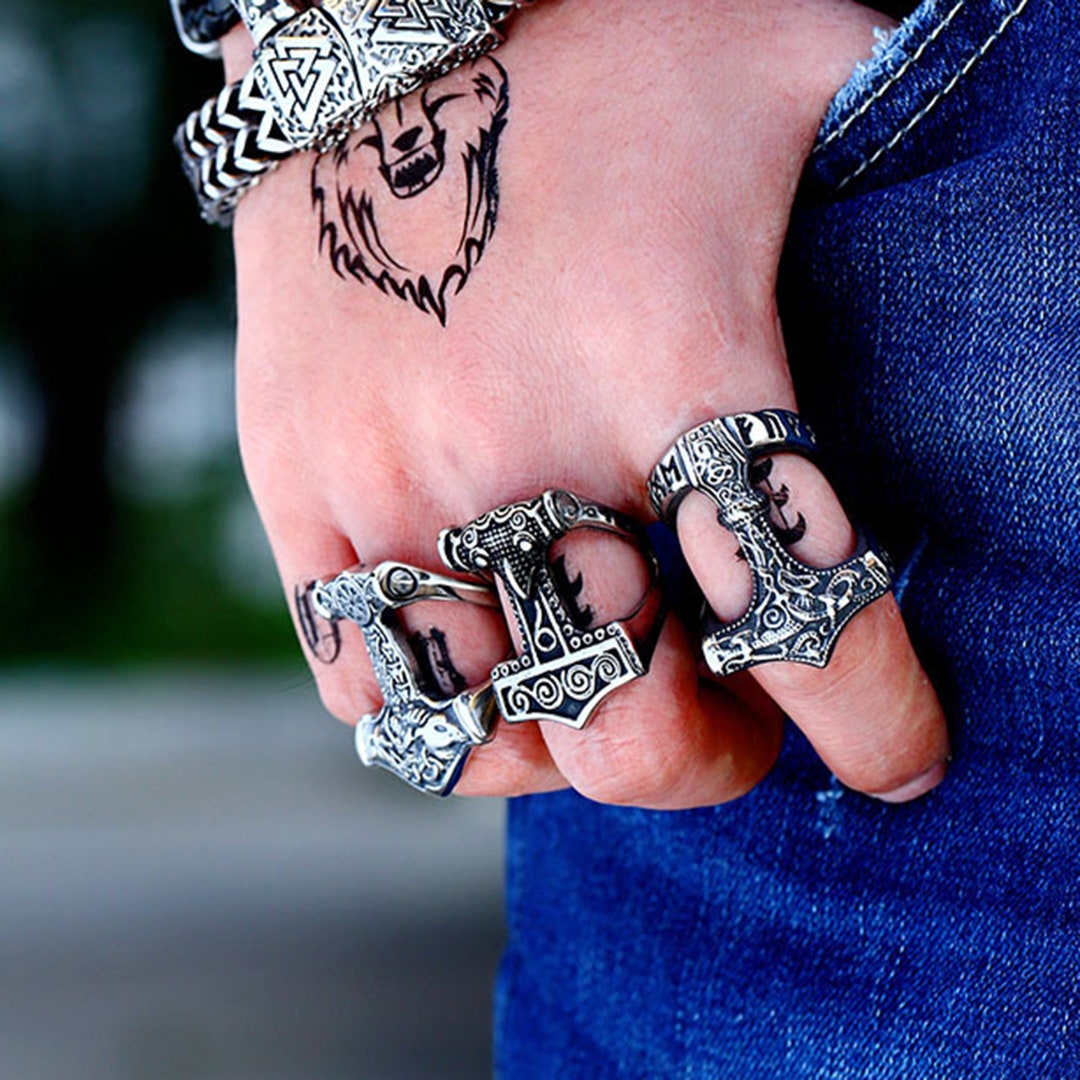 Vintage Viking Ring, Celtic Gift for Men, Punk Ring Viking, Gift for ...