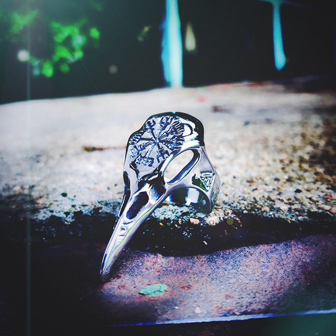 Vintage Crow Viking Ring, Celtic Gift for Men, Punk Ring Viking, Gift ...