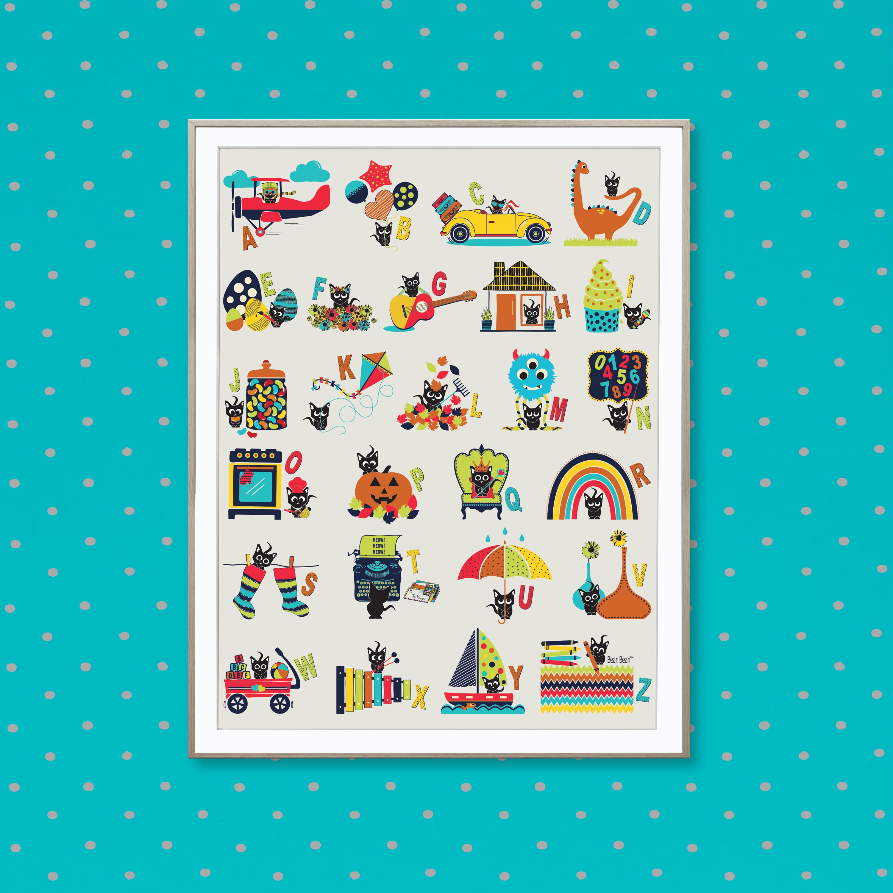 Alphabet Poster, Illustrated ABC Poster, Kids Wall Art, Nursery Decor ...