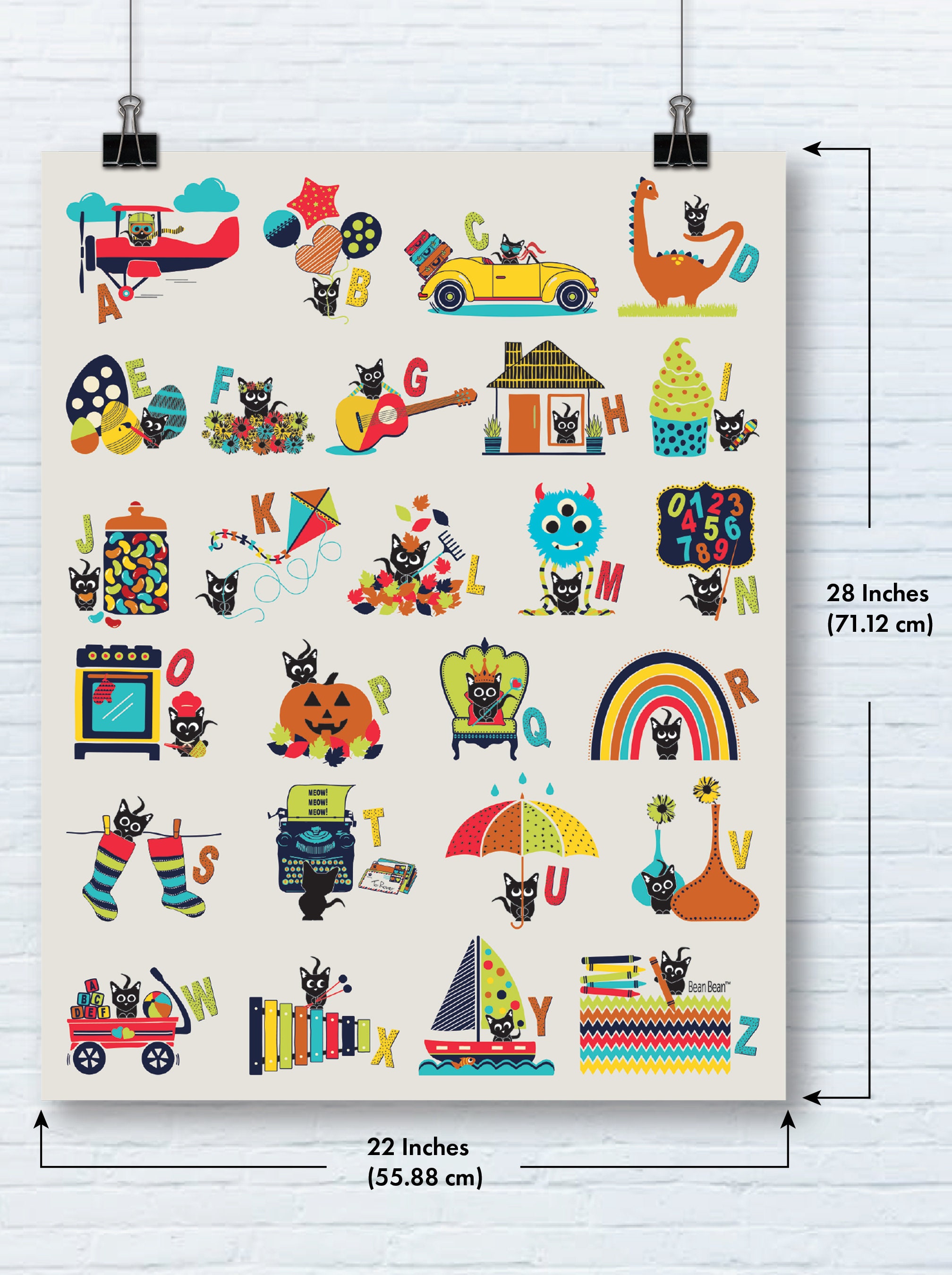 Alphabet Poster, Illustrated ABC Poster, Kids Wall Art, Nursery Decor ...