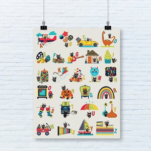 Alphabet Poster, Illustrated ABC Poster, Kids Wall Art, Nursery Decor ...