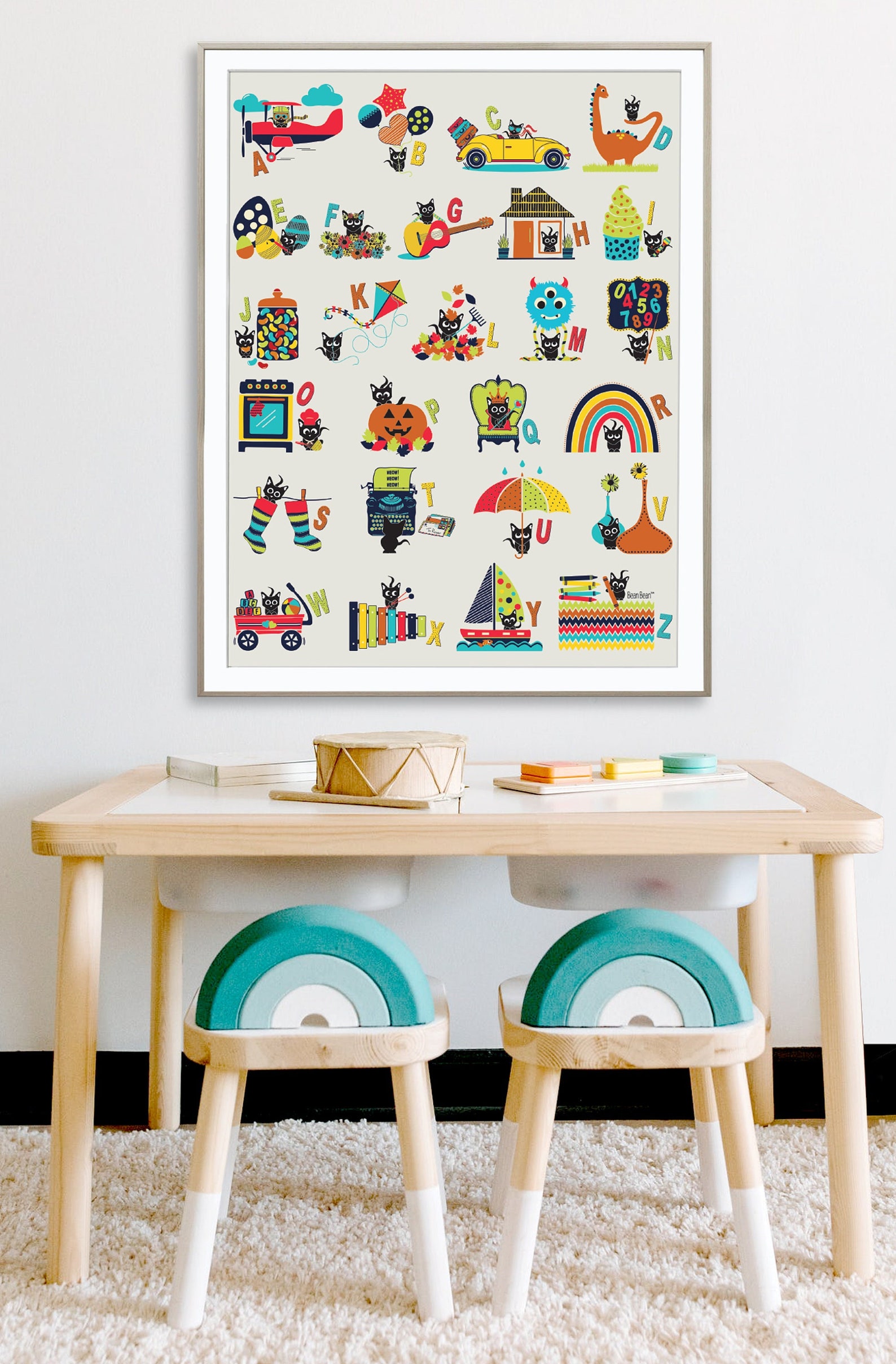Alphabet Poster, Illustrated ABC Poster, Kids Wall Art, Nursery Decor ...