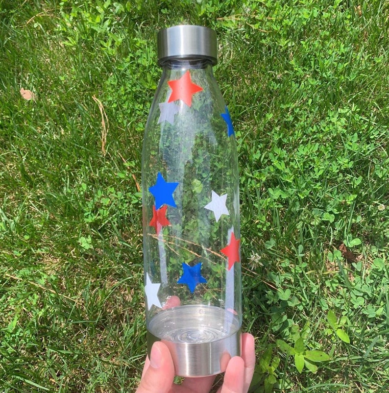 Red White and Blue Star Water Bottle | Etsy