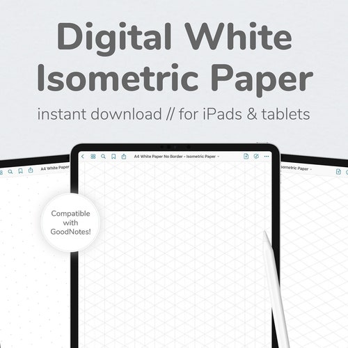 White Paper Digital Isometric Paper Note Taking Template | Etsy