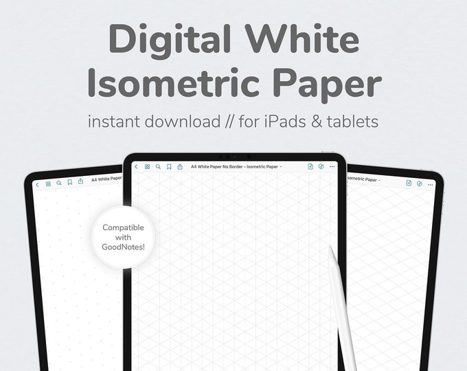 White Paper, Digital Isometric Paper, Note Taking Template, Note Taking ...