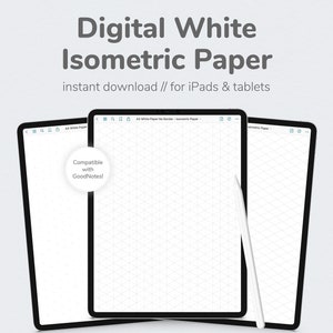 White Paper, Digital Isometric Paper, Note Taking Template, Note Taking ...