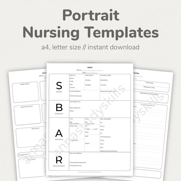 Printable Nursing School Templates - Etsy