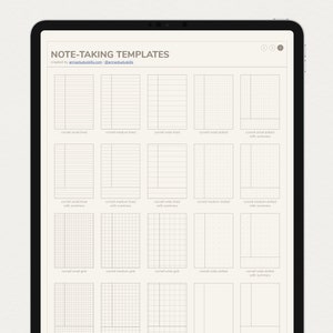 Neutral Digital Note Taking Templates Note Taking Template - Etsy