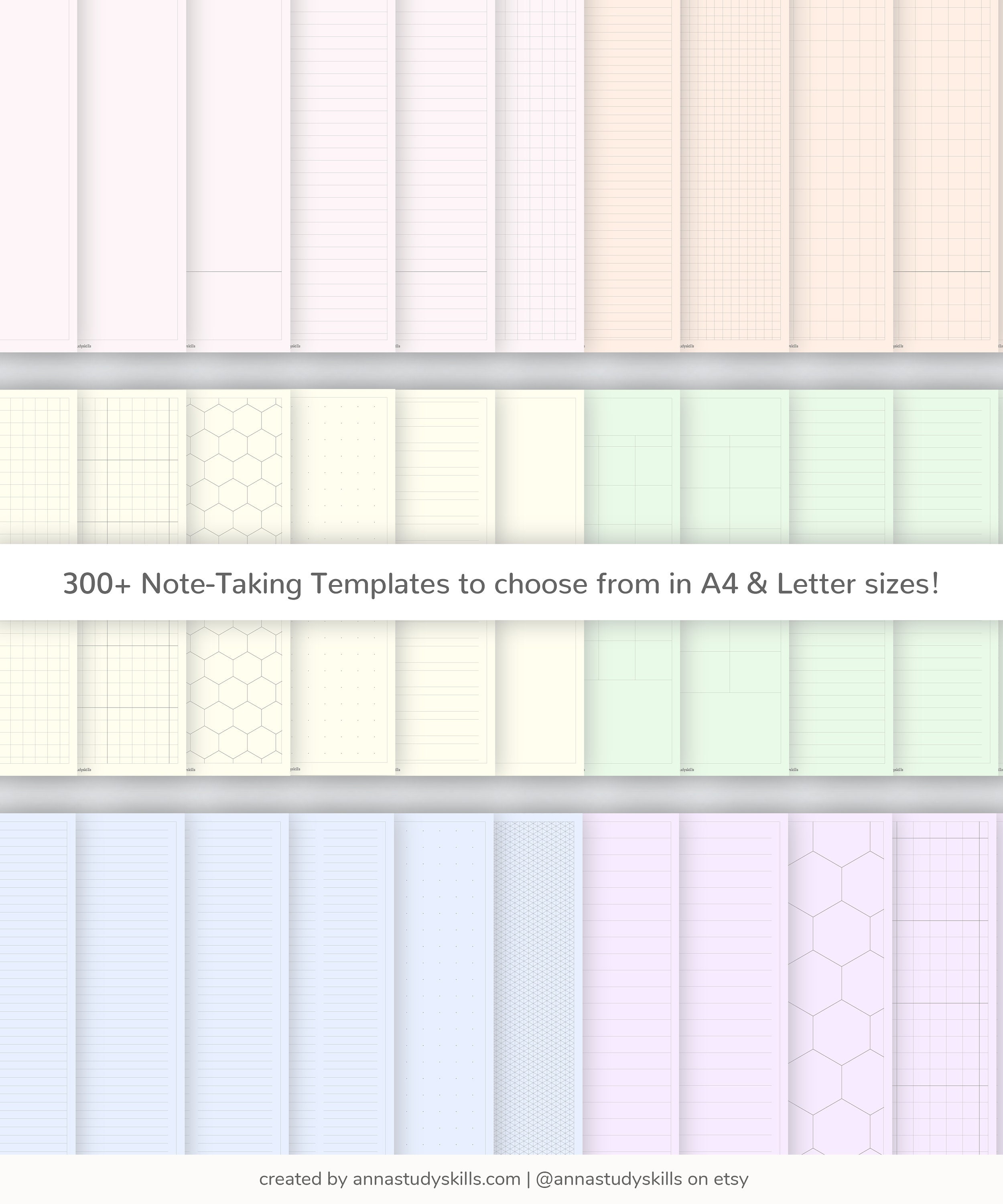 Pastel Digital Note Taking Templates Note Taking Template - Etsy