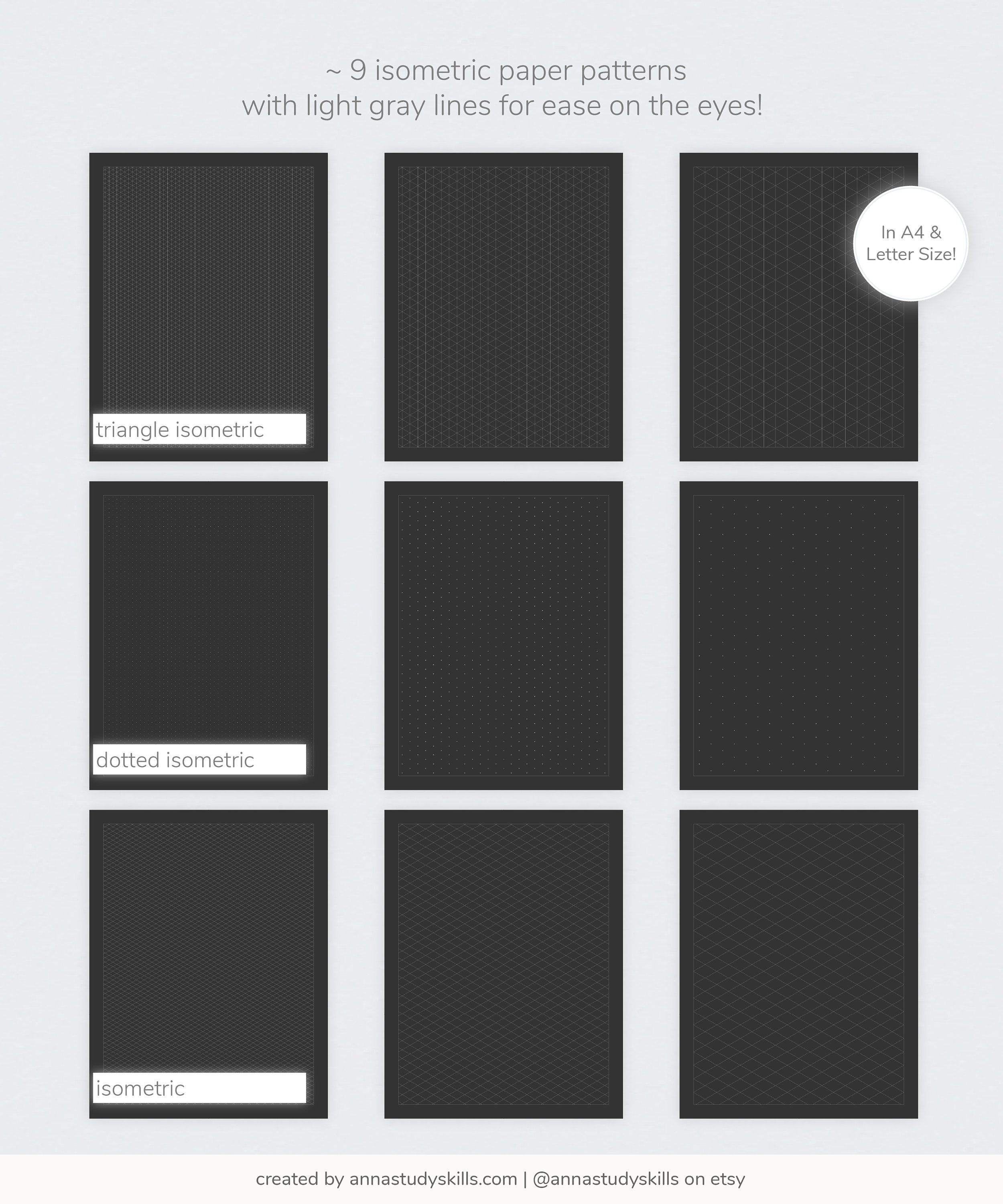 Black Paper Digital Isometric Paper Note Taking (Instant Download) - Etsy