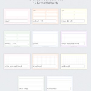 Pastel Digital Flashcards, Dotted Lined Gridded, Goodnotes Template ...