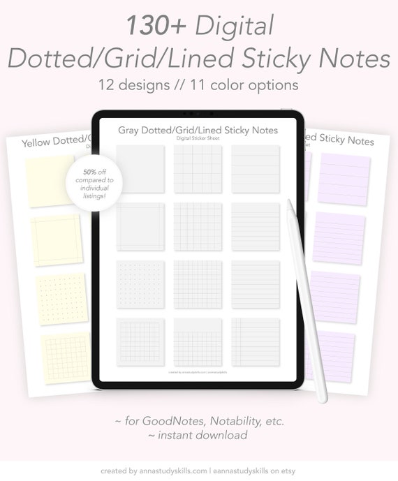 Digital Sticky Notes GoodNotes Digital Stickers Pre Cropped | Etsy
