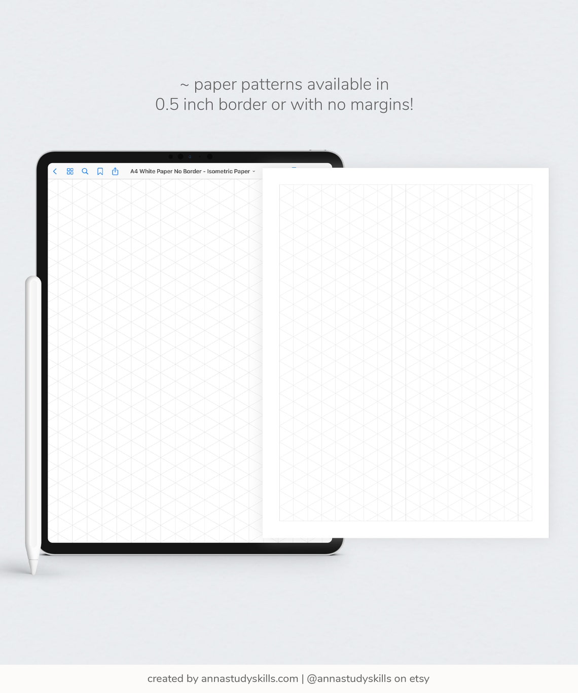 White Paper Digital Isometric Paper Note Taking Template - Etsy