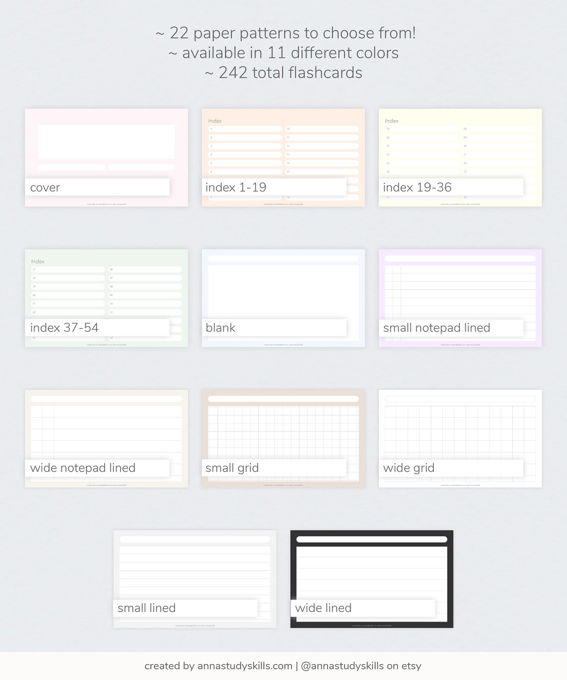 Digital Flashcards Dotted Lined Gridded Goodnotes Template - Etsy