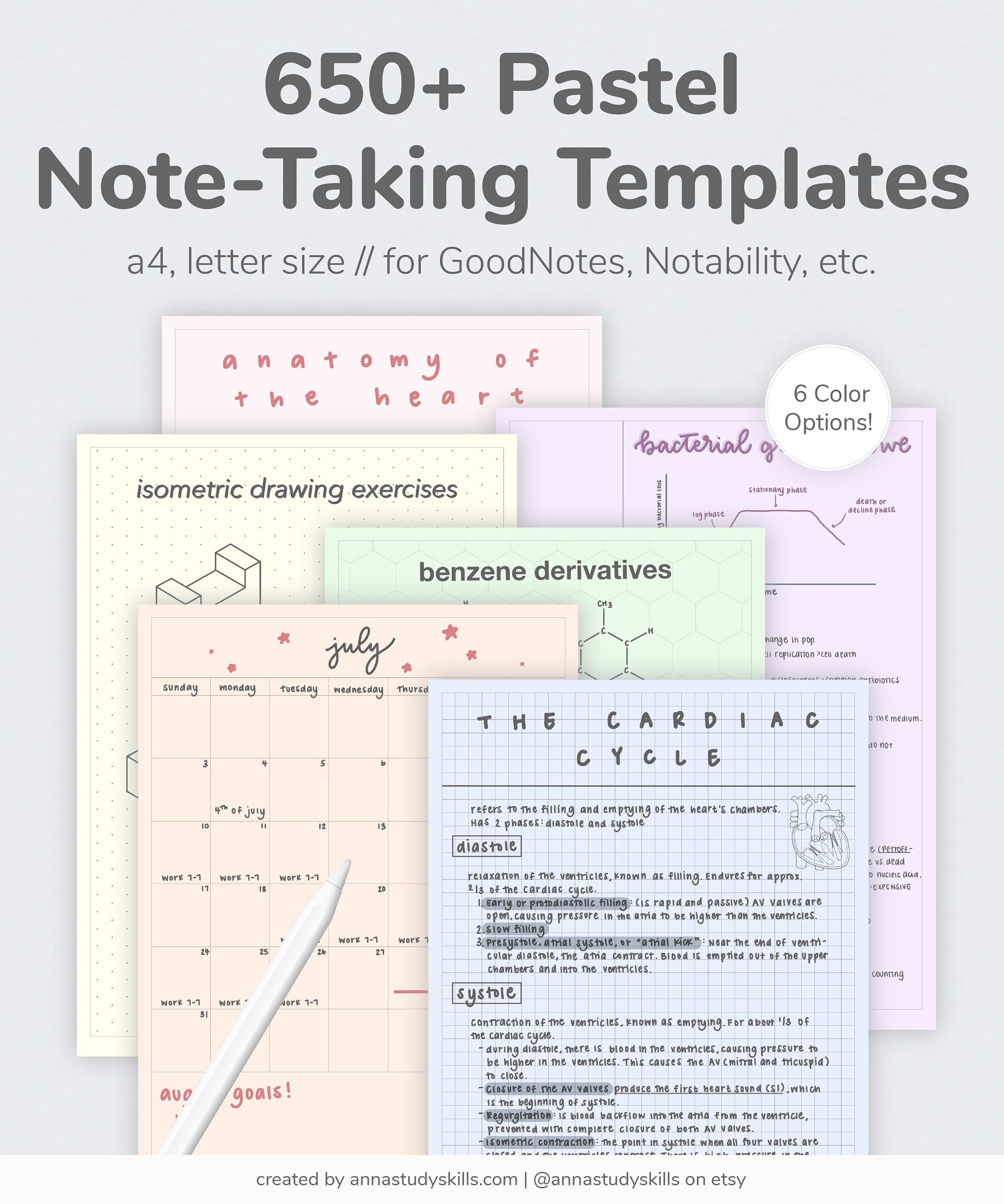 Pastel Digital Note Taking Templates Note Taking Template - Etsy